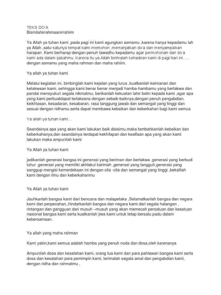 Teks Doa Umum | PDF