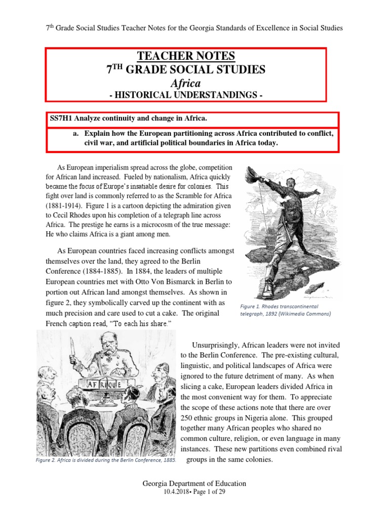 Social Studies 7th Grade Africa Teacher Notes | PDF | Apartheid | Pan ...