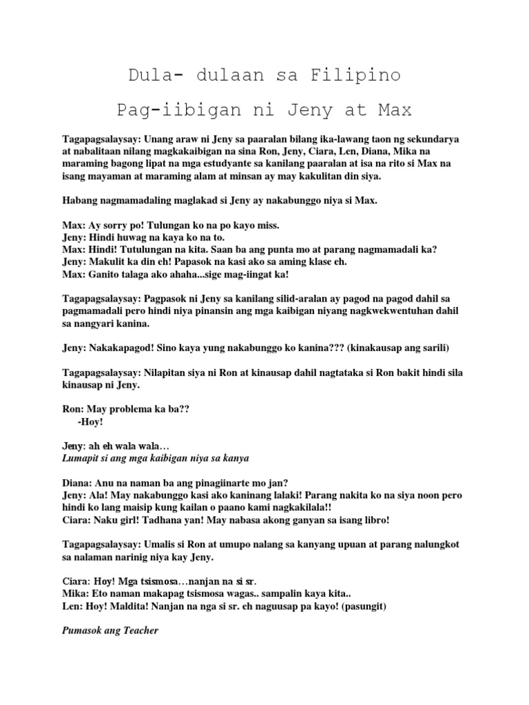 Halimbawa NG Dula Dulaan | PDF