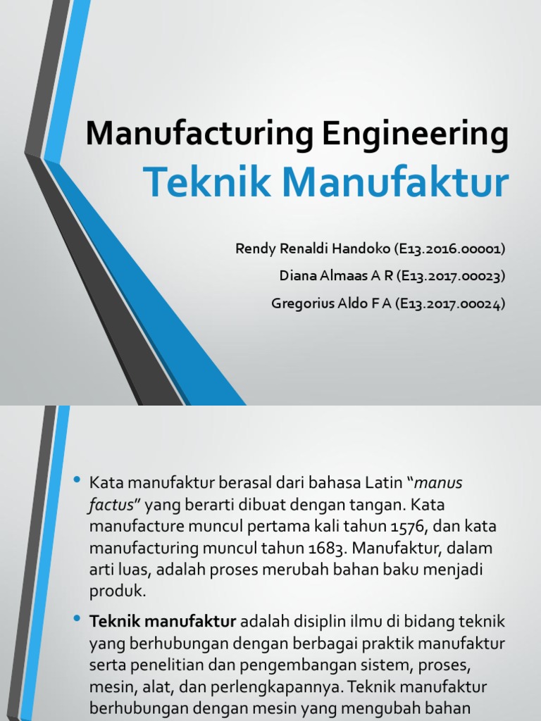 Manufacturing Engineering PDF | PDF