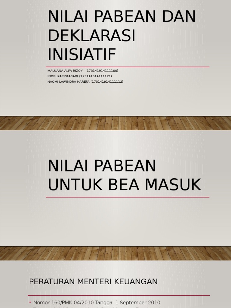 Nilai Pabean Dan Deklarasi Inisiatif | PDF | Bisnis | Pengelolaan ...