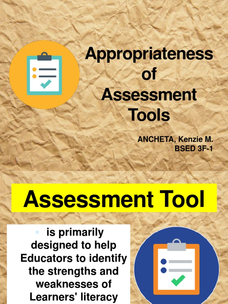 Appropriateness of School Assessment Tool | PDF | Career & Growth