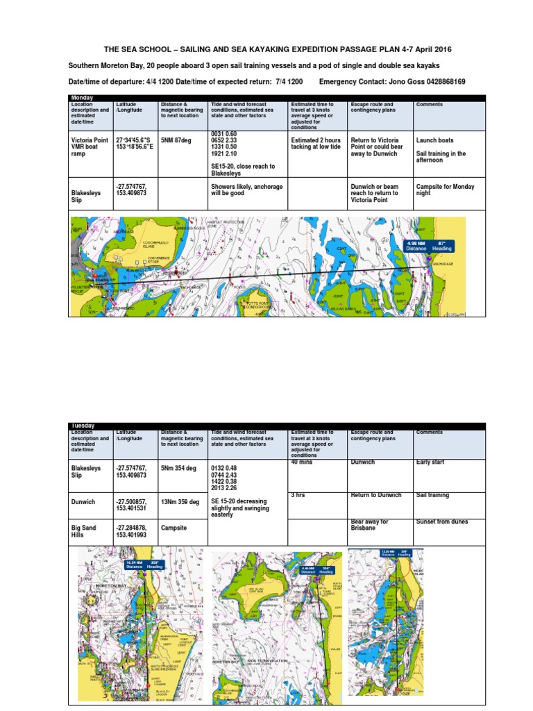The Sea School - Sailing and Sea Kayaking Expedition Passage Plan 4-7 ...