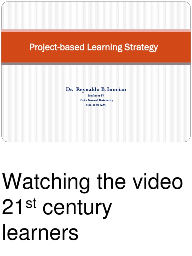 1 Project-Bsed Learning | PDF | Project Based Learning | Lesson Plan