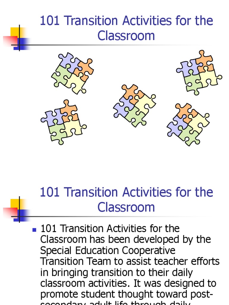 101 Transition Activities For The Classroom | PDF | Consumerism ...