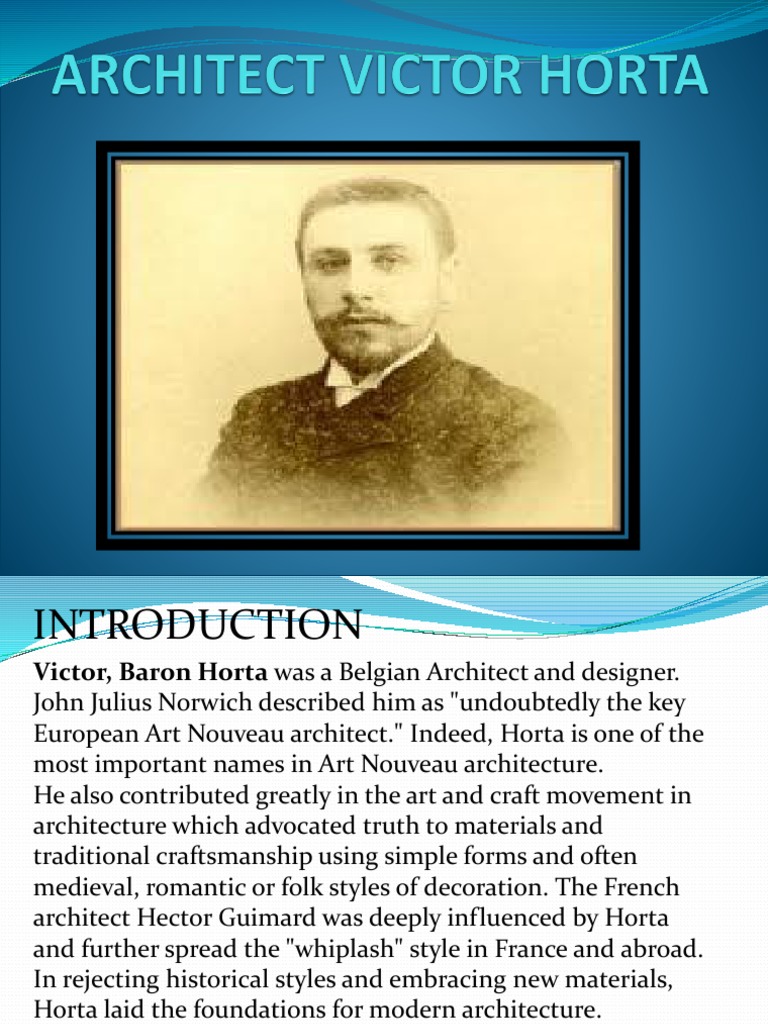 Architect Victor Horta | PDF | Art Media | Architectural Design