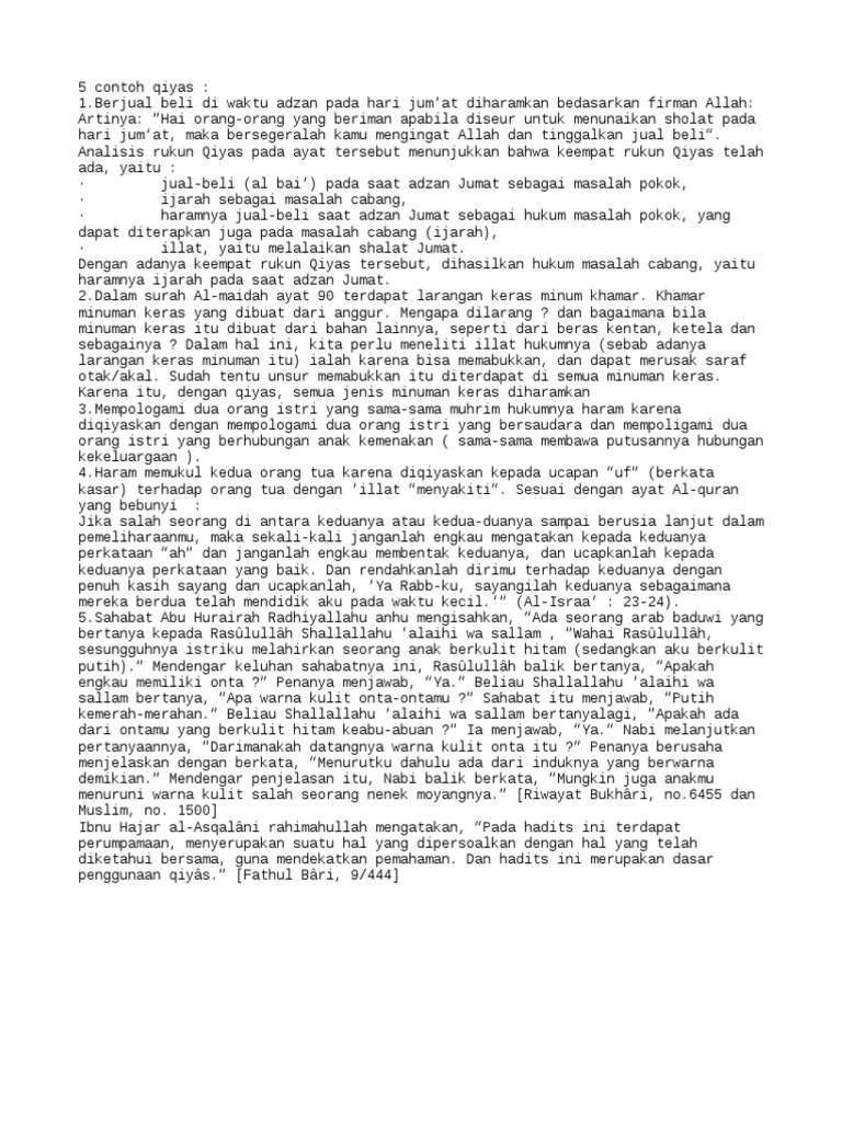 5 Contoh Qiyas | PDF