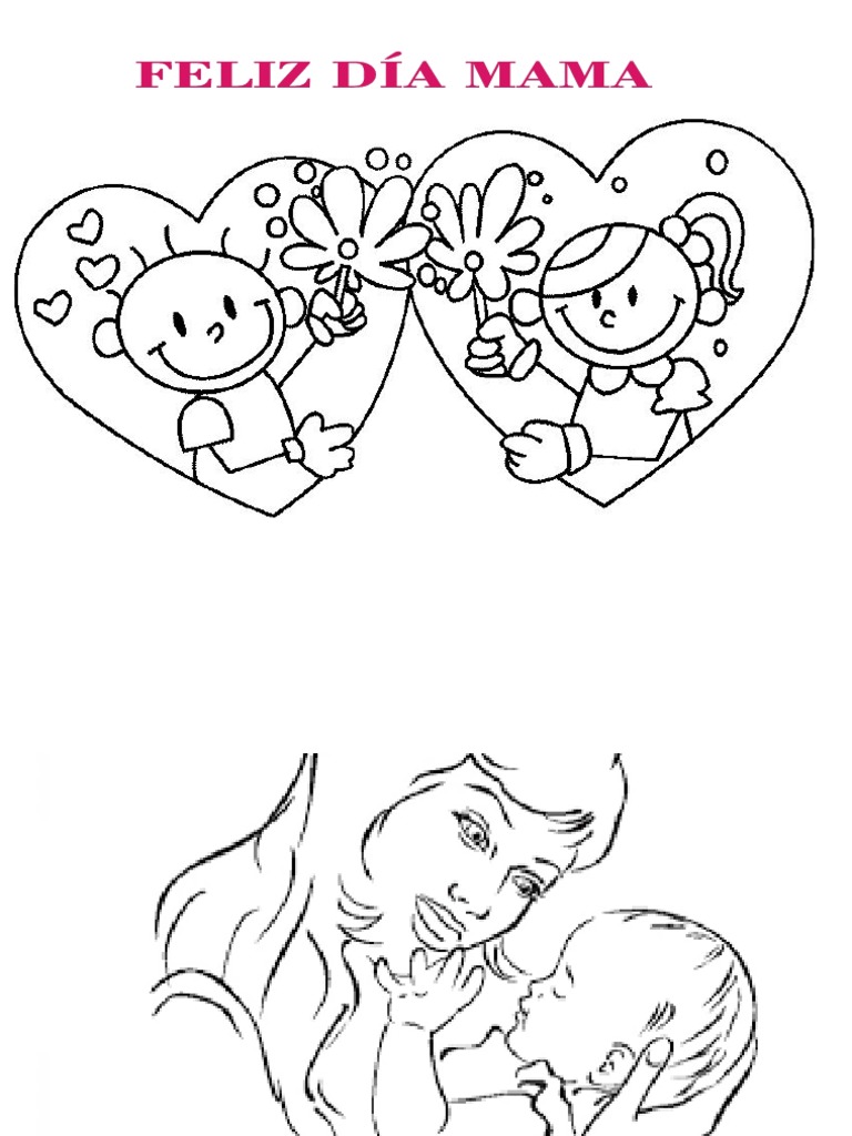 Feliz Dia Mama Para Colorear