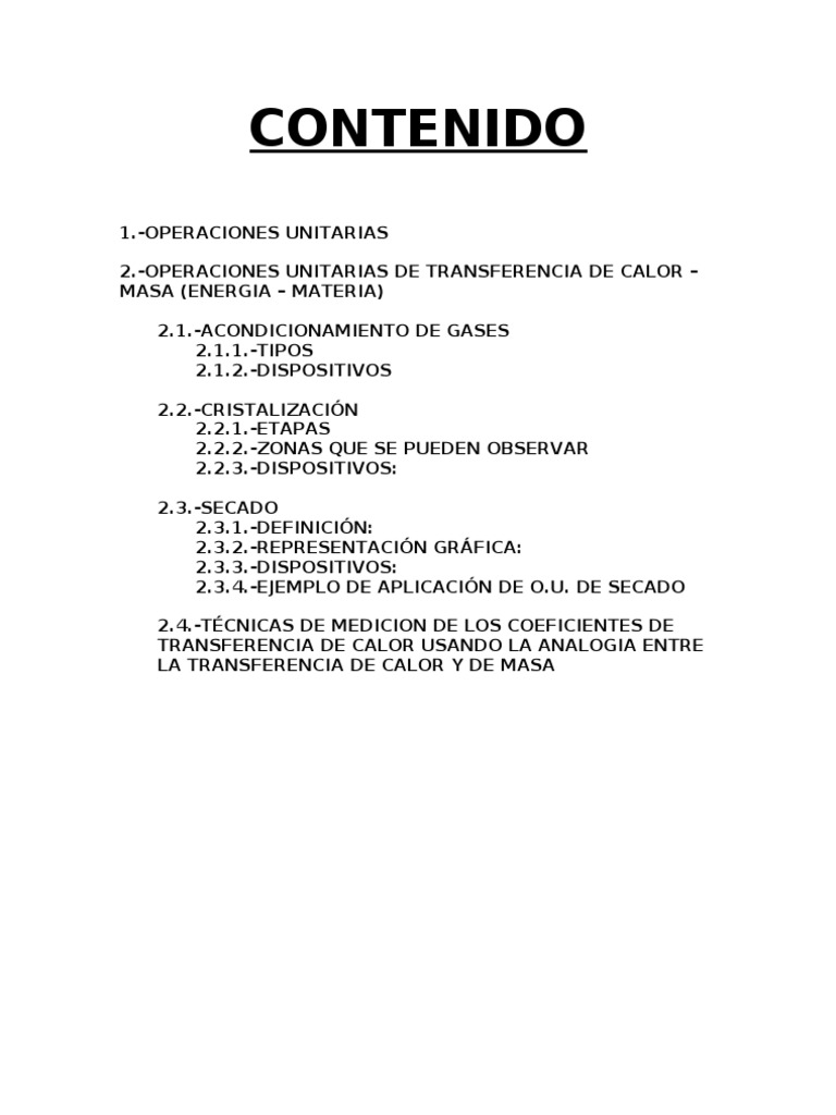 Operaciones Unitarias | PDF | Humedad | Calor