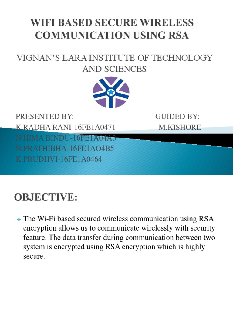 Wifi Based Secure Wireless Communication Using Rsa | PDF | Encryption ...