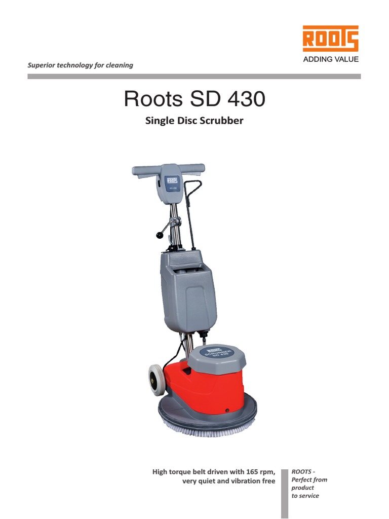 Roots SD 430: Single Disc Scrubber | PDF | Vehicles | Mechanical ...