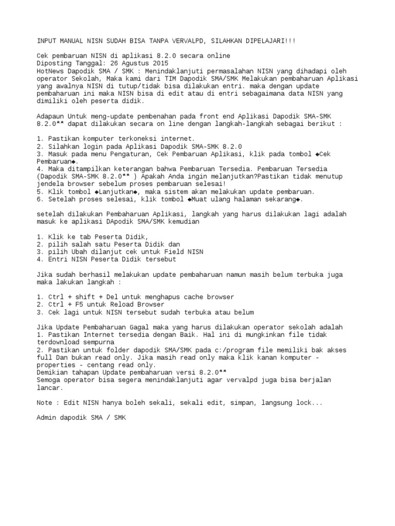 Input Data Nisn Manual | PDF | Bisnis | Komputer