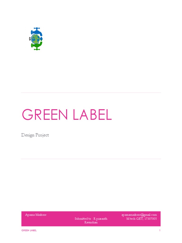 Green Label: Design Project | PDF | Carbon Footprint | Water