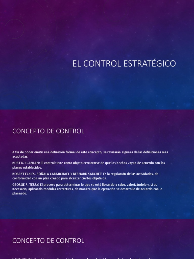 El Control Estratégico | Medición | Planificación