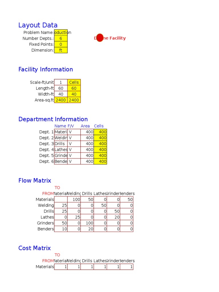 Layout Data: Facility Information | PDF | Mathematical Concepts | Algorithms