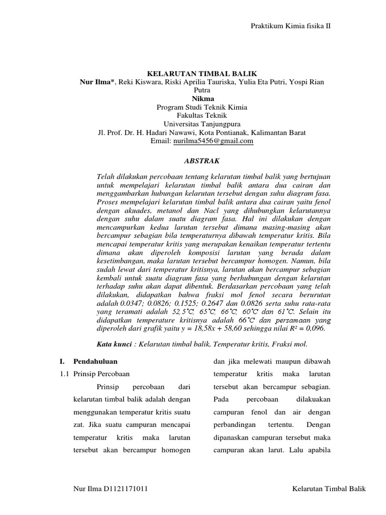 Kelarutan Timbal Balik | PDF