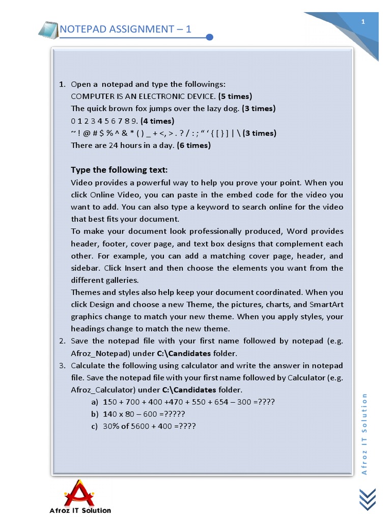 Notepad Assignment 1 | PDF