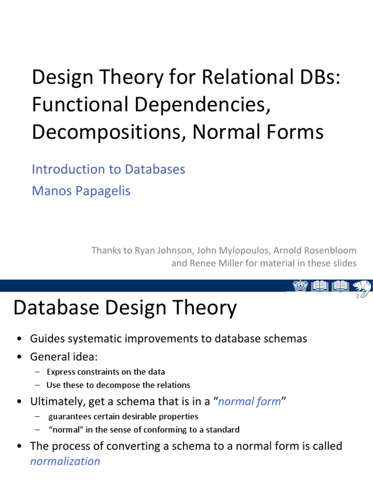 9 Design Theory | PDF | Data Model | Data
