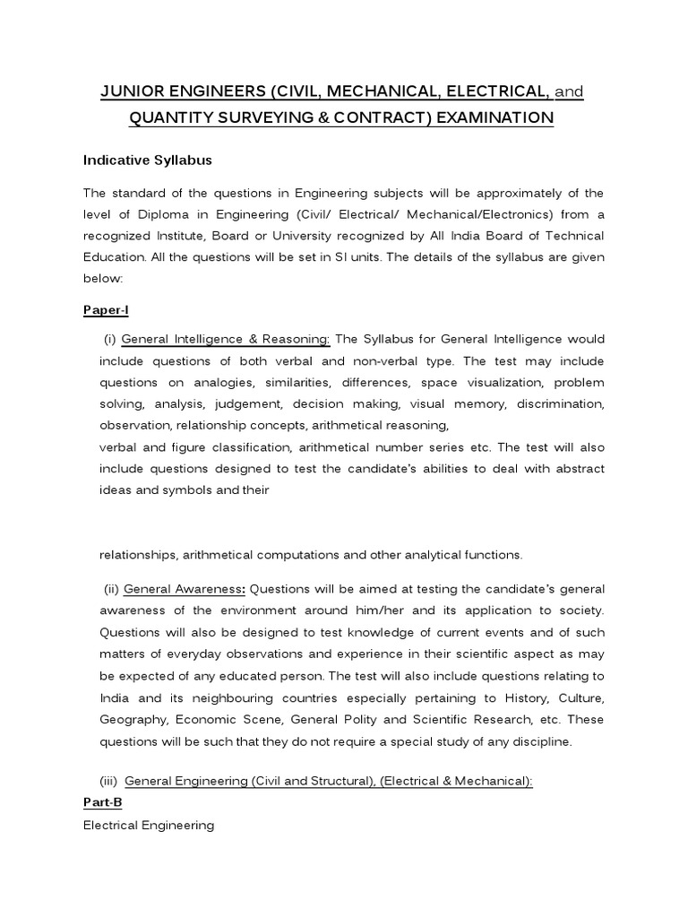 Syllabus JE Eamination | PDF | Electric Motor | Transformer