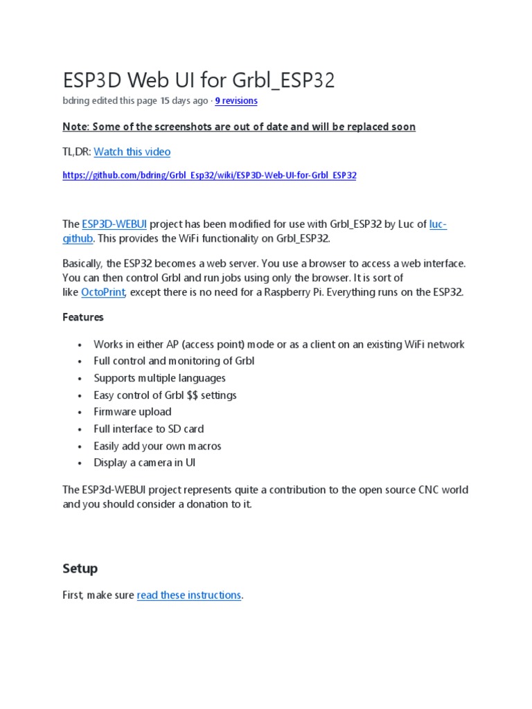 ESP3D Web UI For GRBL | PDF | Computer File | Wi Fi