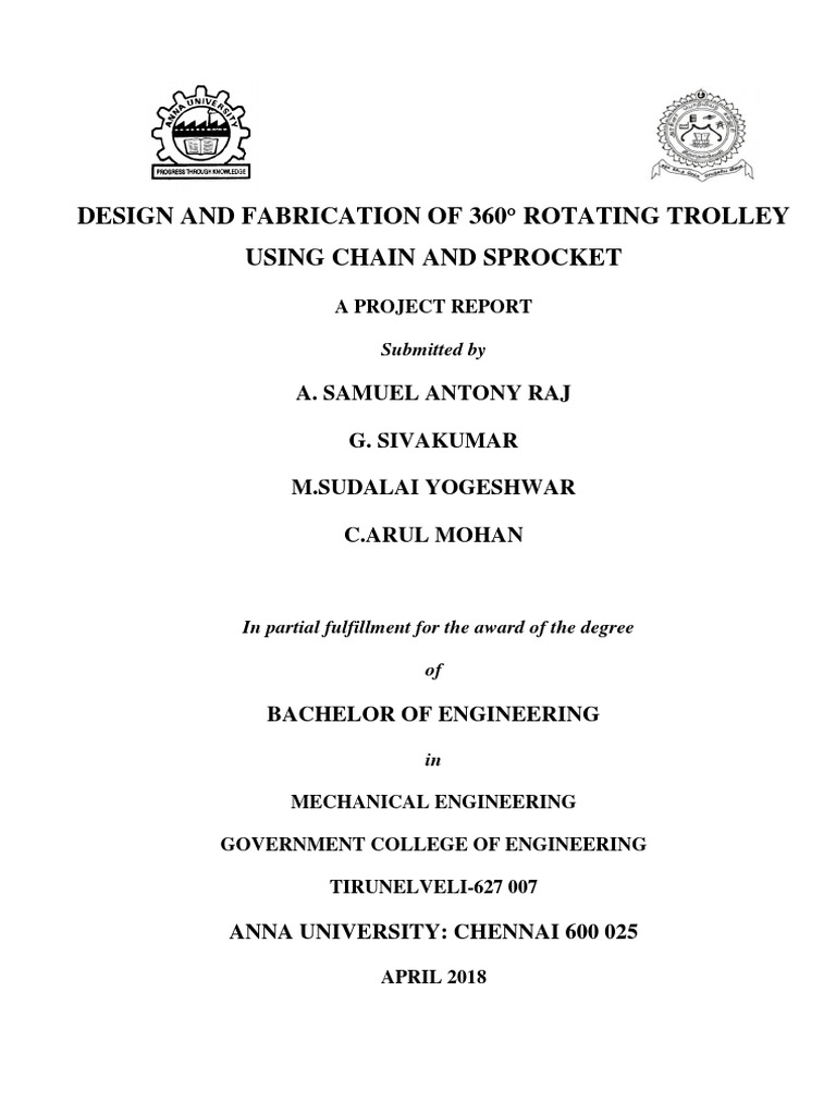 360degree Rotating Trolley Mini Project | PDF | Gear | Belt (Mechanical)