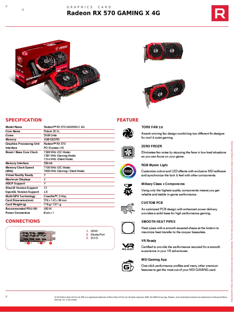 Msi Radeon RX 570 | PDF | Ibm Pc Compatibles | Digital Electronics