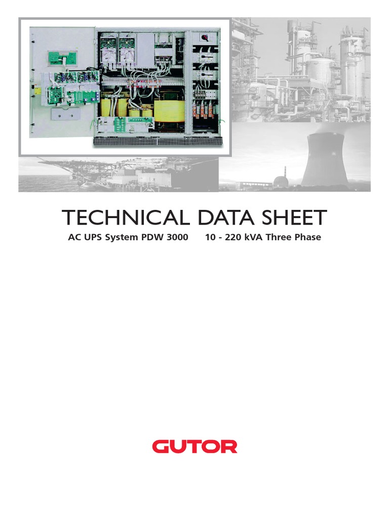 Technical Specifications and Options for the AC UPS System PDW 3000 10 ...