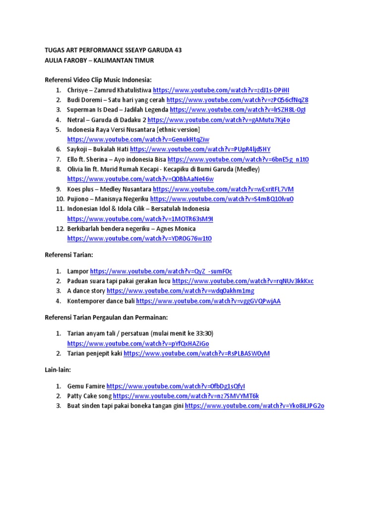 Aulia Faroby - Tugas Art Performance | PDF | Entertainment (General)