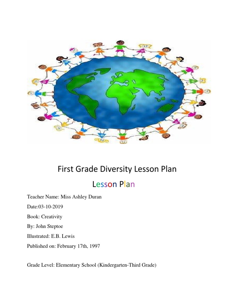 First Grade Diversity Lesson Plan | PDF | Lesson Plan | Books
