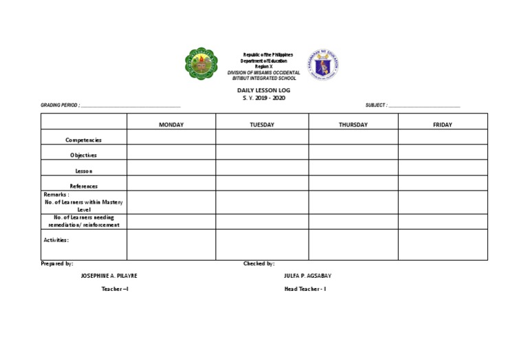 Lesson Log | PDF