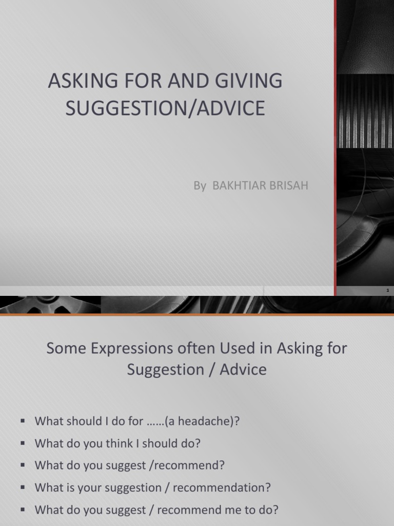Asking for and Giving Suggestions | PDF