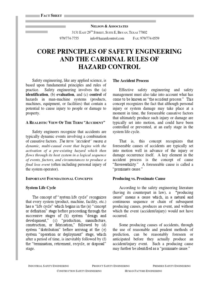 Core Principles | PDF | Hazards | Risk