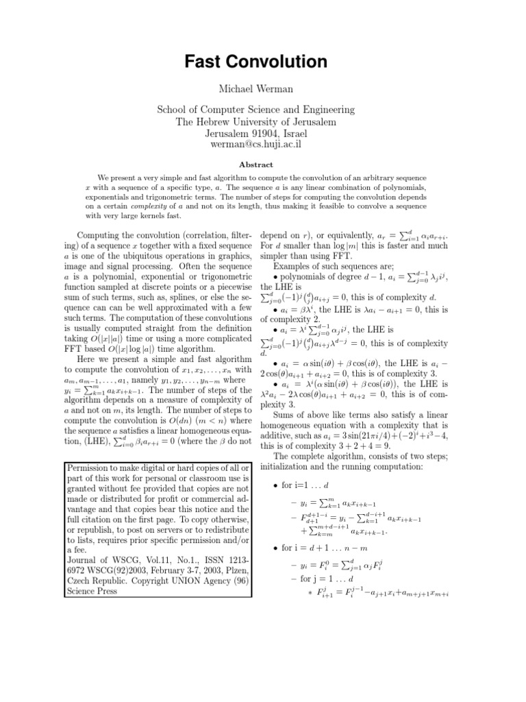 Fast Convolution | PDF | Convolution | Fast Fourier Transform