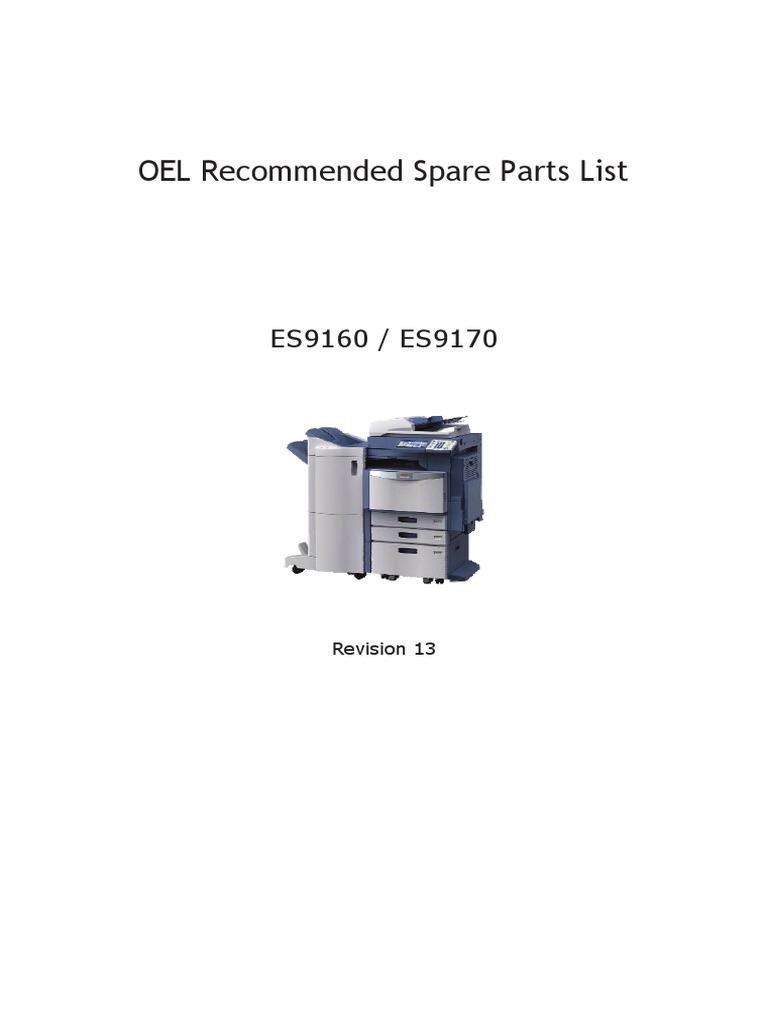 ES9160/ES9170 Spare Parts List | PDF