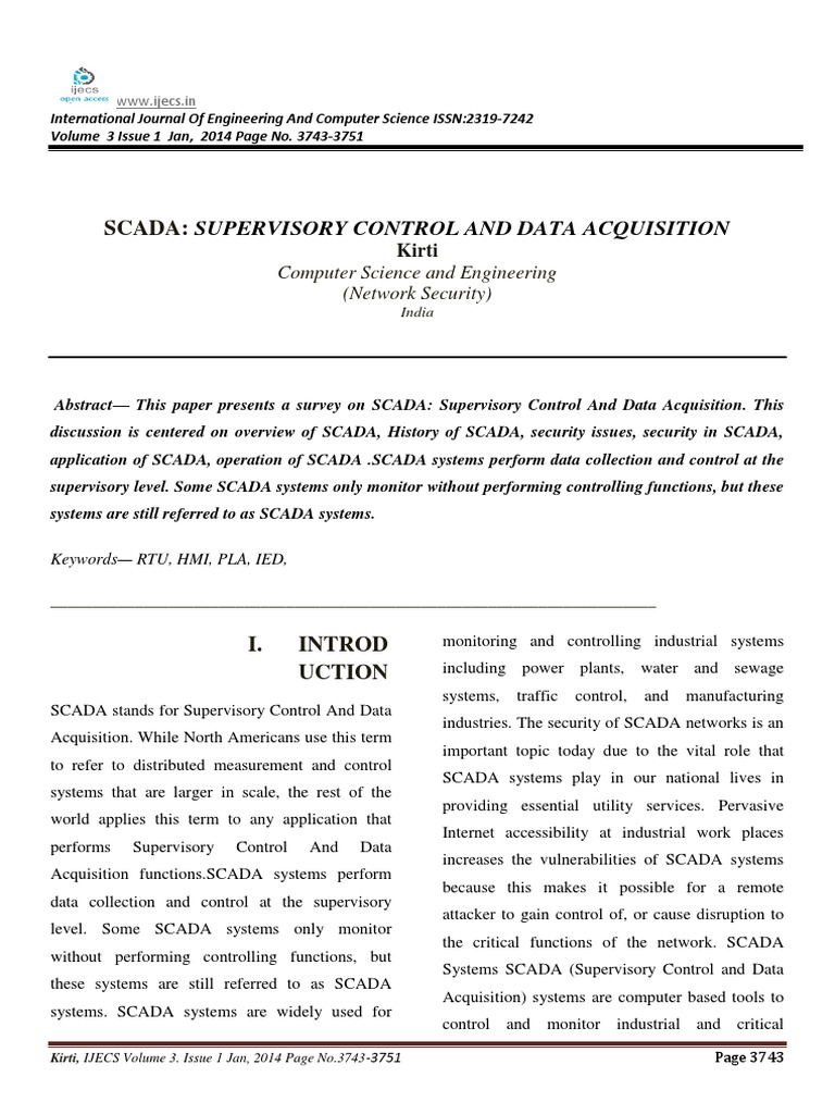 Scada System Analysis | PDF | Scada | Internet Protocol Suite