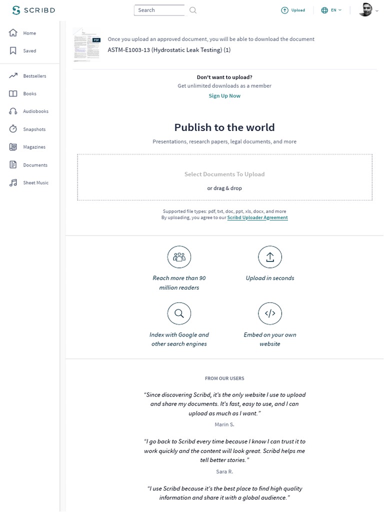 Publish To The World: ASTM-E1003-13 (Hydrostatic Leak Testing) | PDF ...