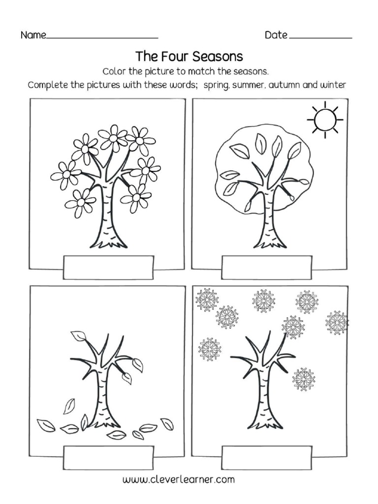 The Seasons Worksheet For Preschool 3 | PDF