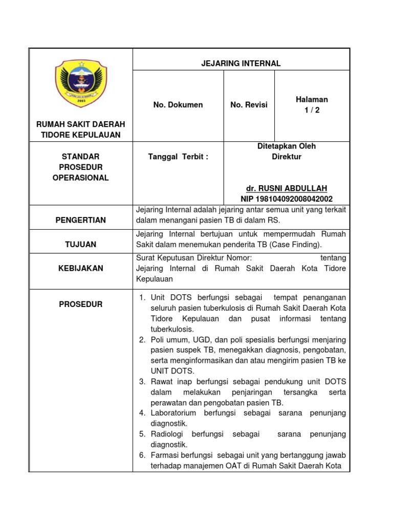 Sop Jejaring Internal | PDF