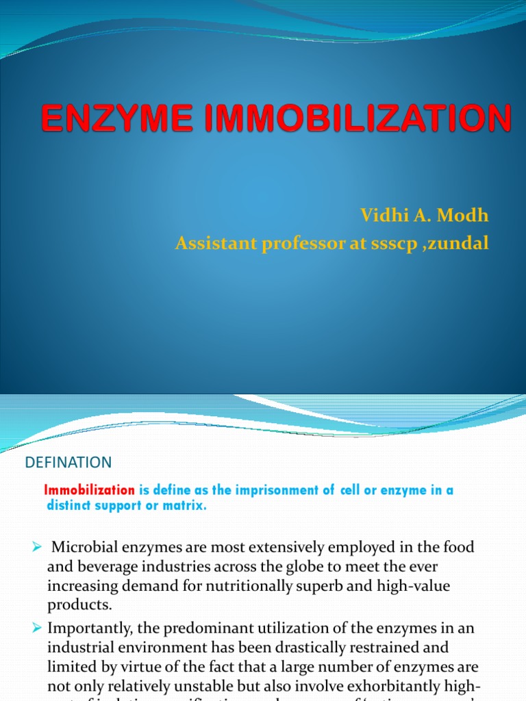Enzyme Immobilization | PDF | Adsorption | Functional Group