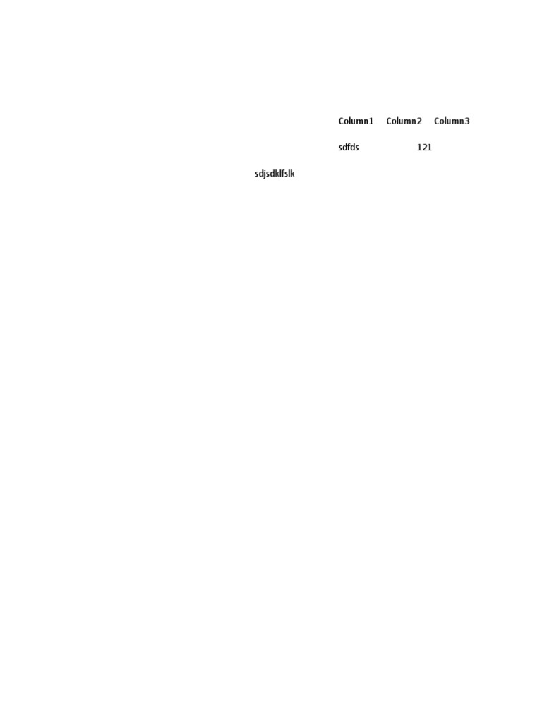 Column1 Column2 Column3 Sdfds 121 SDJSDKLFSLK | PDF