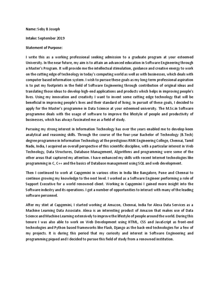 SOP Software-Engineering SebyBJoseph | PDF | Software | Software ...