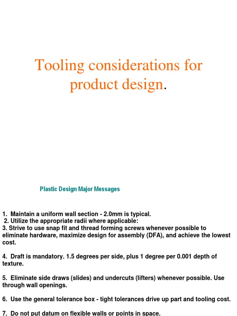 Product design tooling considerations | PDF | Building Materials ...