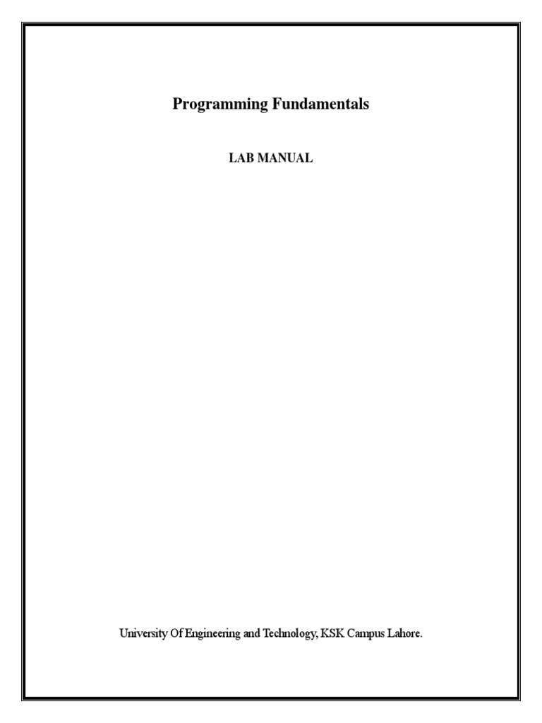 PF Lab Manual | PDF | Control Flow | C (Programming Language)