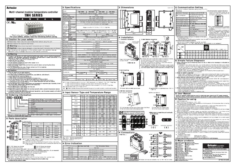 Autonics TM4 Manual | PDF