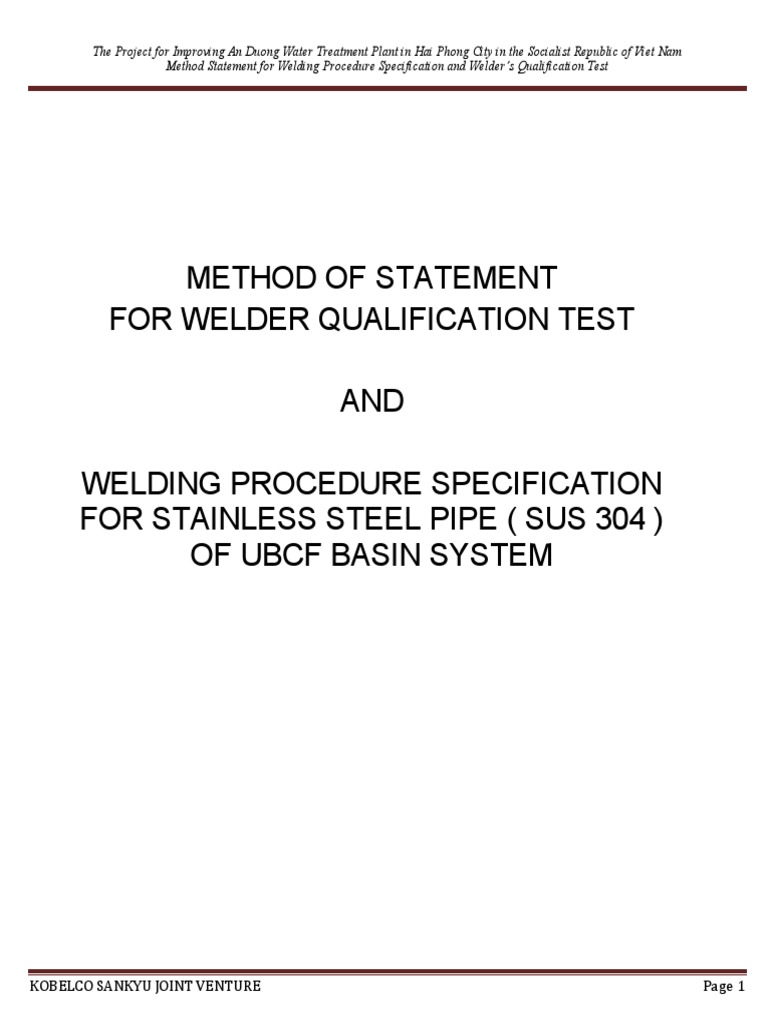WPS and MOS For Welder Test | PDF | Welding | Construction