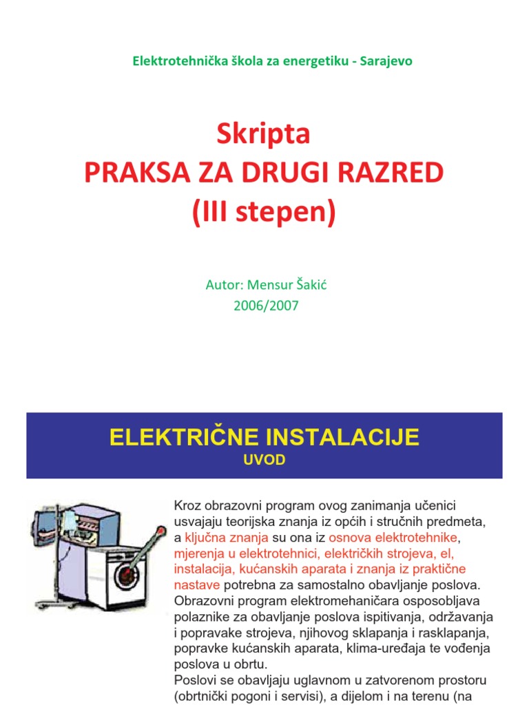 Skripta Praksa Za Drugi Razred Iii Stepen PDF | PDF