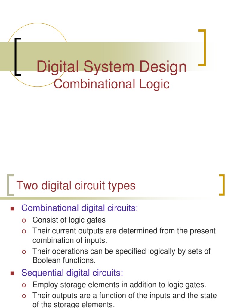 Digital System Design: Combinational Logic | PDF | Digital Electronics ...