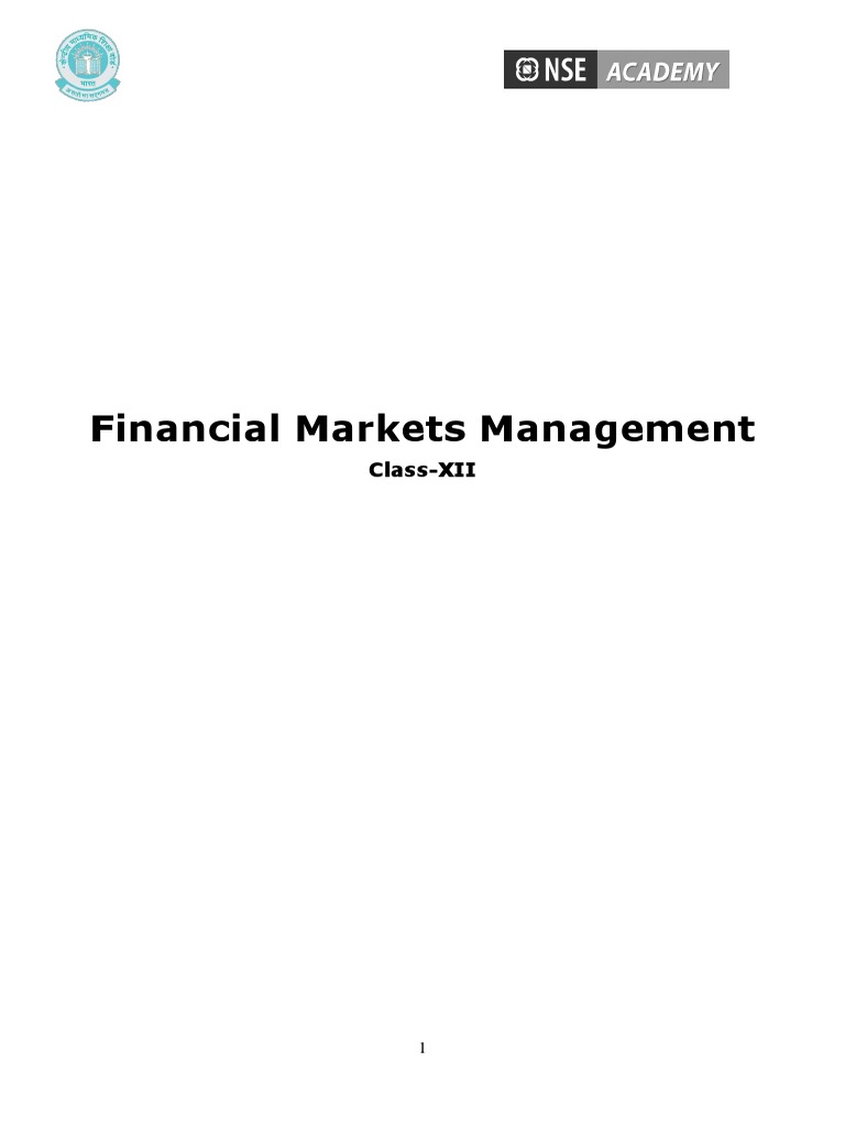 Financial Markets Management: Class-XII | PDF | Securities (Finance ...