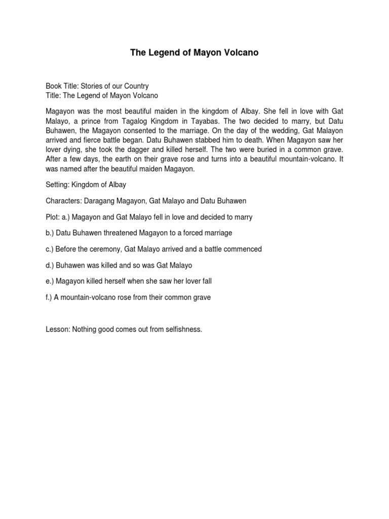 The Legend of Mayon Volcano | PDF | Elephant