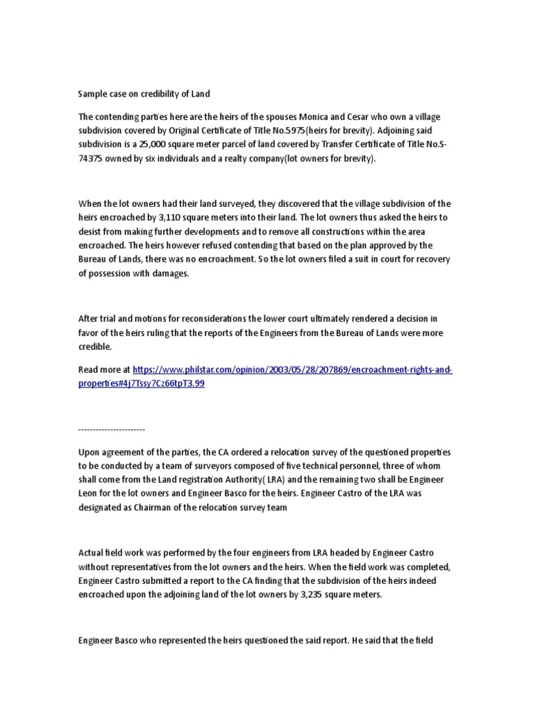 Encroachment Cases (Philippines) | PDF | Real Property | Public Law